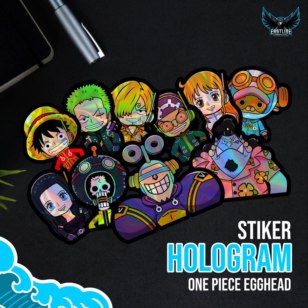 Jual Sticker Stiker Hologram Anime One Piece Egghead Chibi Cute Lucu ...