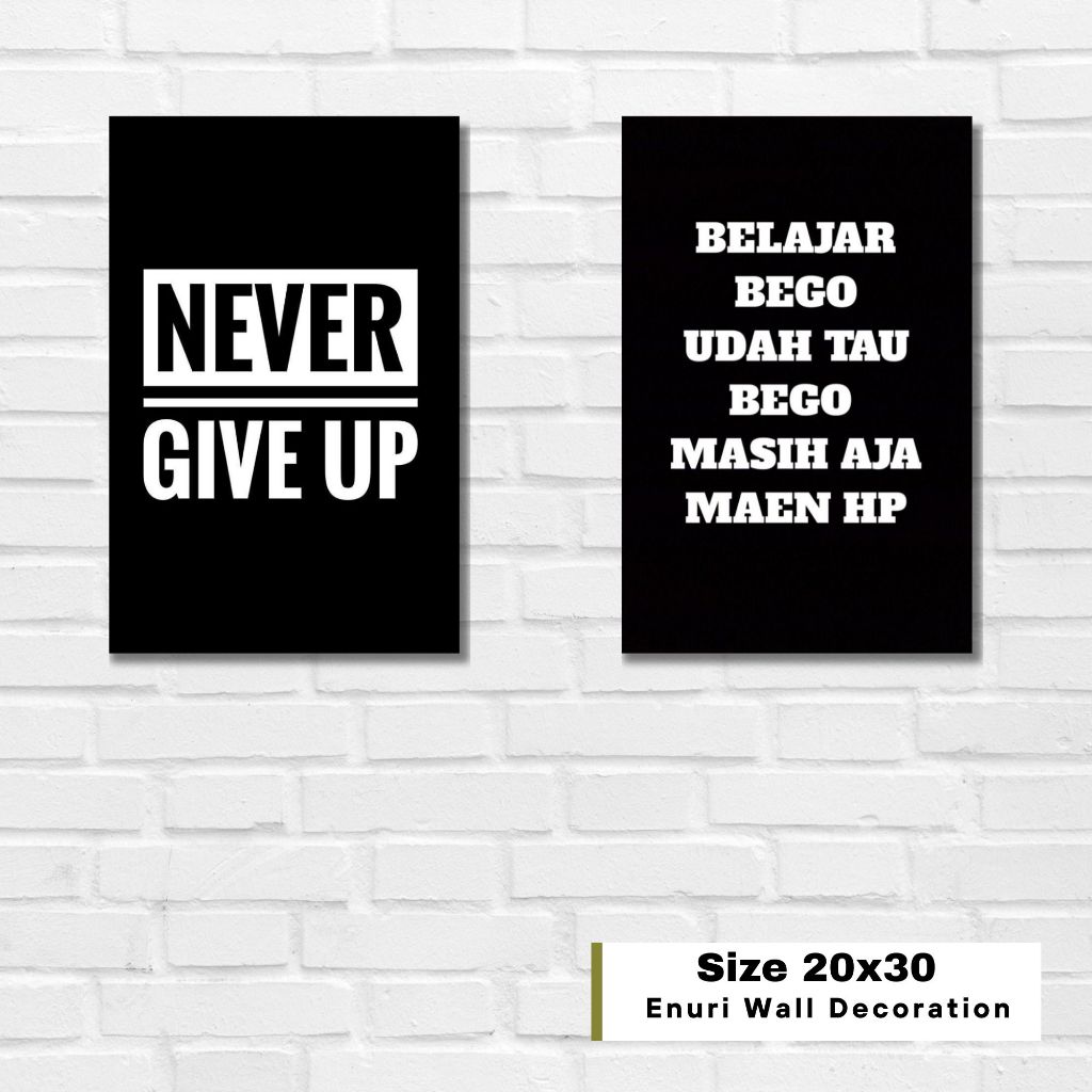 Jual ENURI WALL DECORATION - KATA-KATA MOTIVASI FULL HITAM UNTUK HIASAN ...