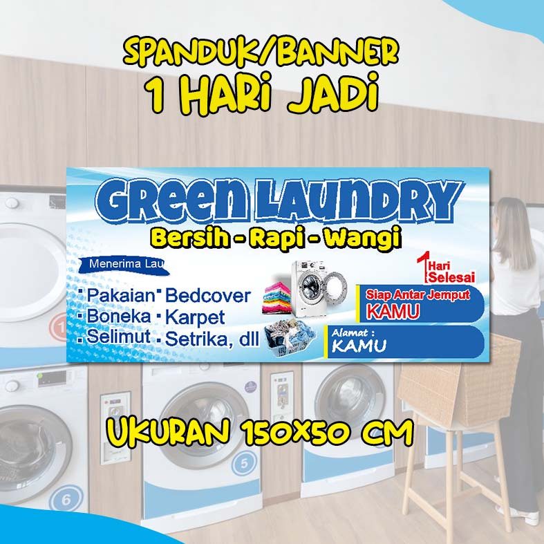 Jual Spanduk/banner kios loundry siap cetak 1 hari jadi | Shopee Indonesia