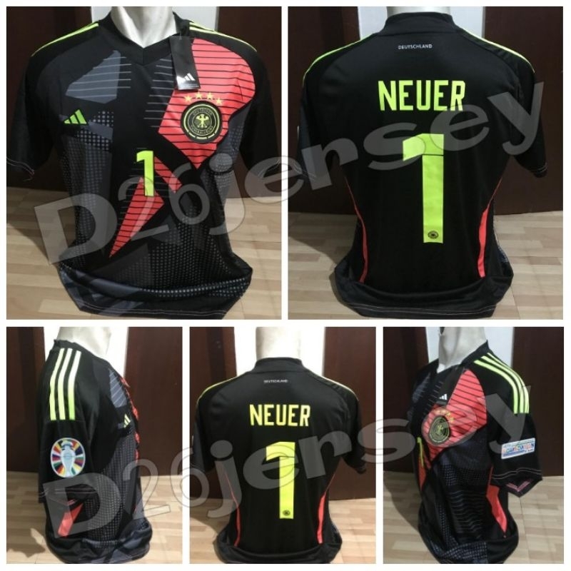 Jual Jersey Jerman GK KIPER 2024 / 2025 + Cetak nama Nameset NEUER 1 / Custom + Full Patch ...
