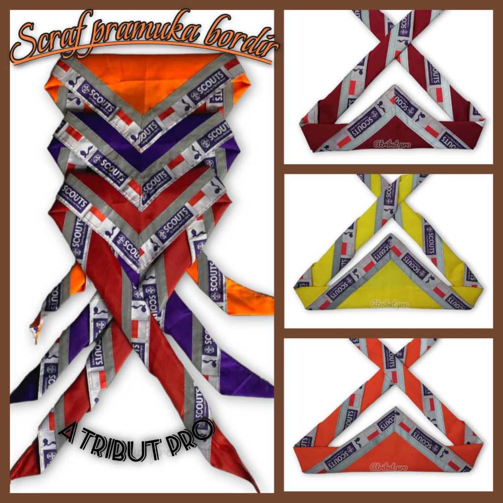 Jual scraf pramuka / sekrap pramuka / scarf pramuka bordir menyala ...