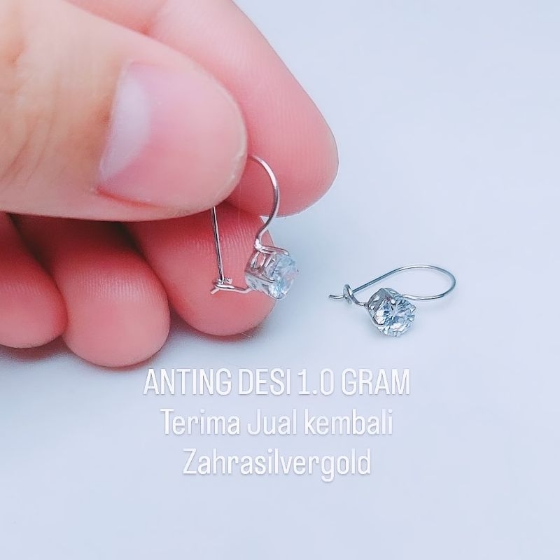 Jual Anting Desi PERAK 1 Gram Asli Silver 925 Lapis Emas Putih (Terima Jual Kembali) | Shopee ...