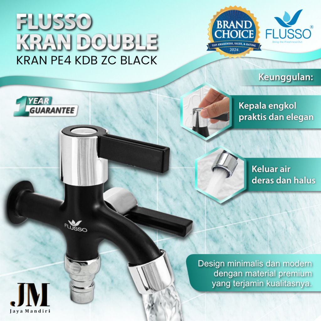 Jual Flusso Kran Air Kran Kamar Mandi Keran Tembok Double Baling Hitam ...