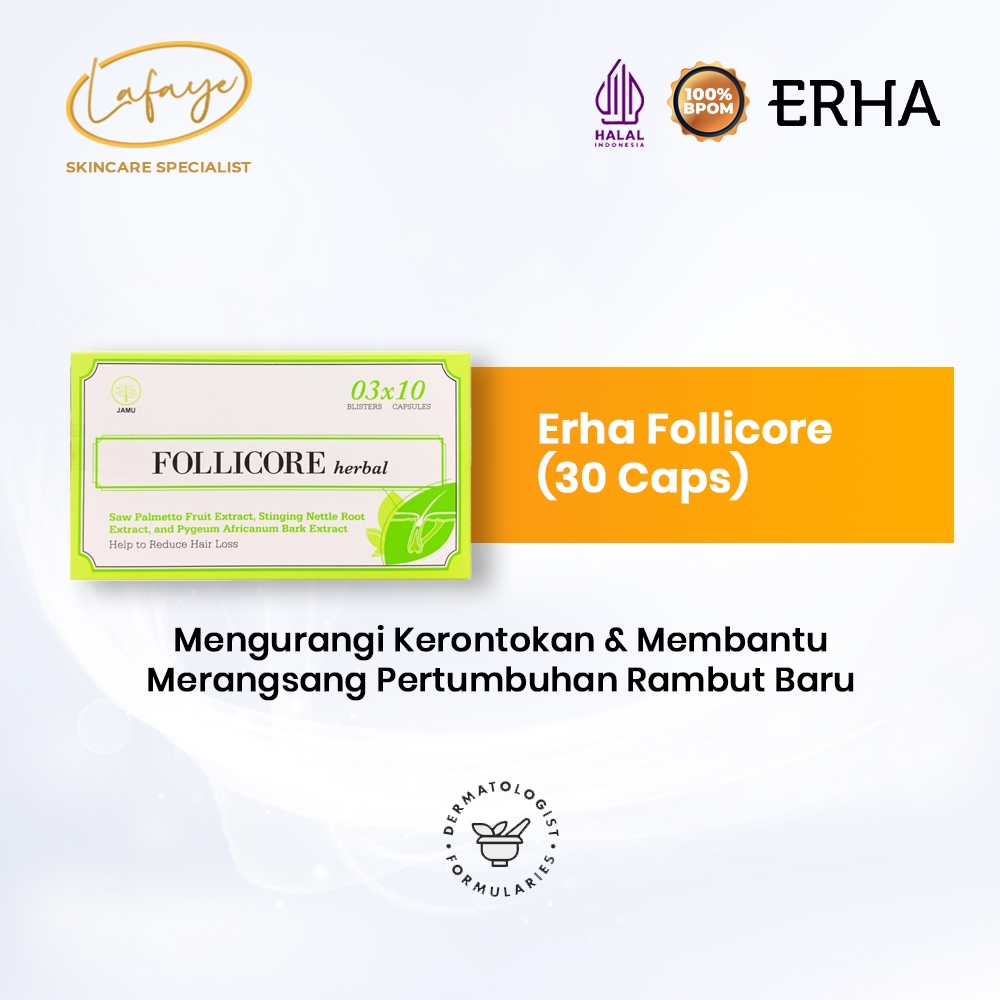 Jual ERHA Supplemen Rambut Follicore Herbal 30 caps - Vitamin Rambut ...