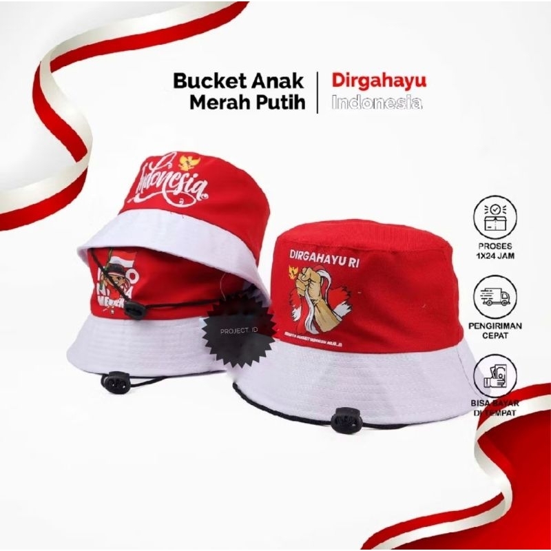 Jual Bucket Anak Merah Putih Sablon Kemerdekaan/ Bucket 17 Agustus ...