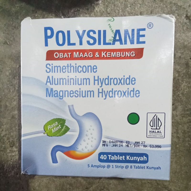 Jual Polysilane Obat maag & kembung 40tablet kunyah (5amplop @1strip ...