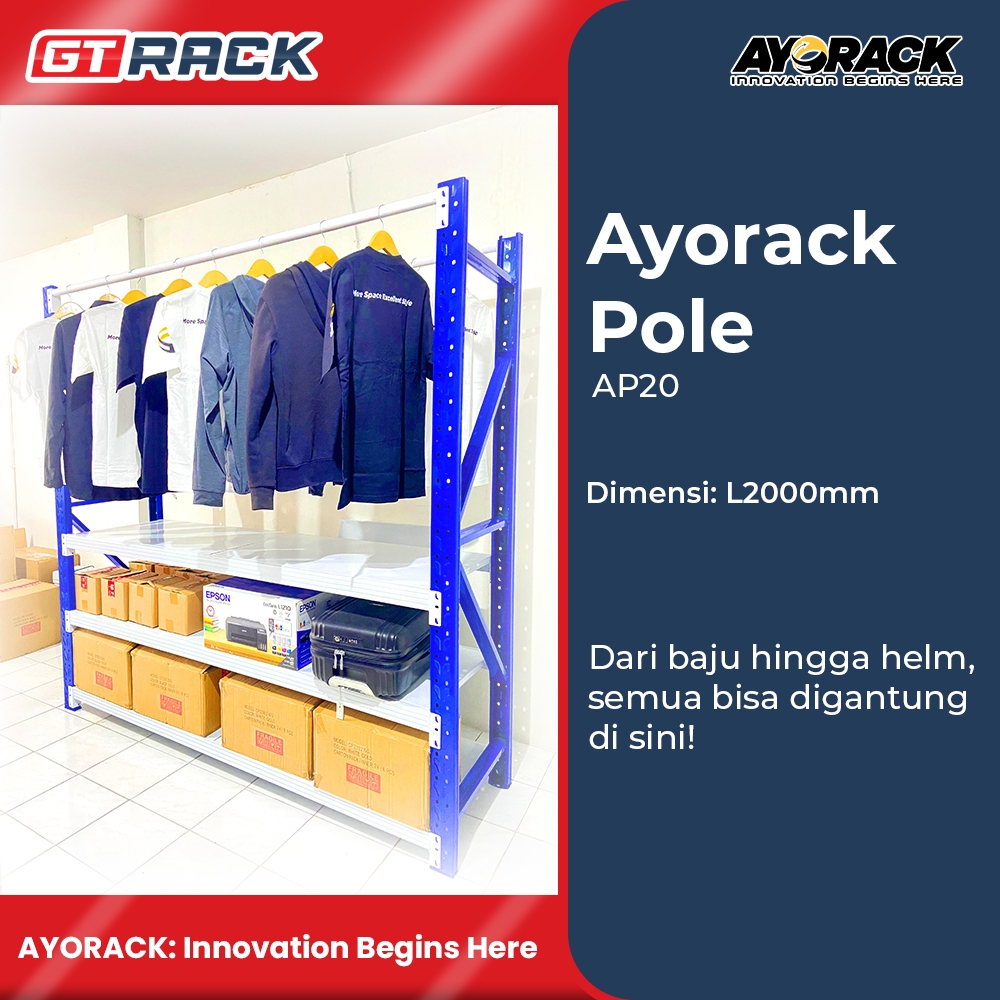 Jual AYORACK POLE AP20 - BEAM GANTUNGAN PAKAIAN TIANG RAK GUDANG TIANG ...