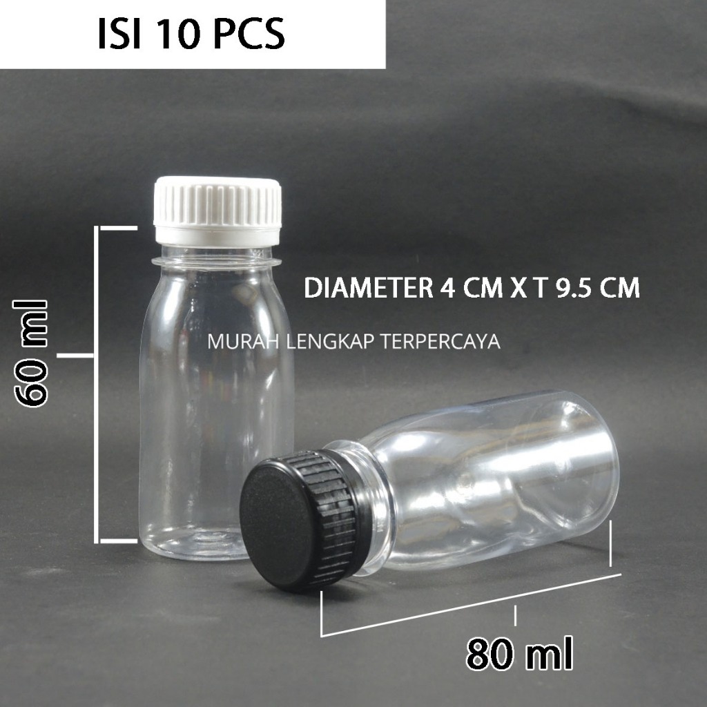 Jual ISI 10 PCS - BOTOL ZAM ZAM SHORT NECK - BOTOL KECIL 60 ml 80 ml BOTOL PELASTIK BOTOL ...
