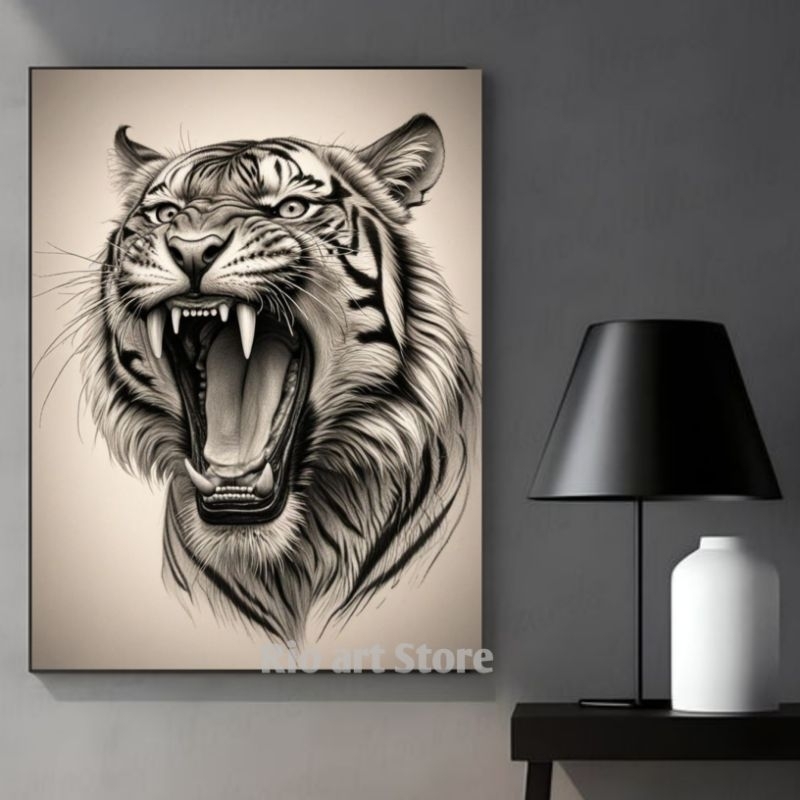 Jual Hiasan dinding poster harimau untuk walldecor atau dekorasi ...