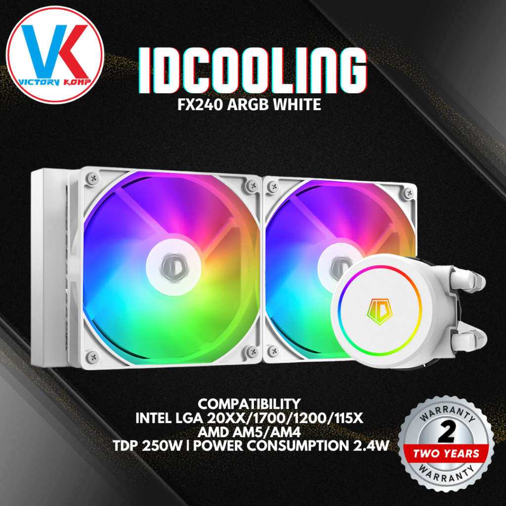 Jual ID-Cooling FX240 ARGB White 240mm AIO CPU Liquid Water Cooling ...