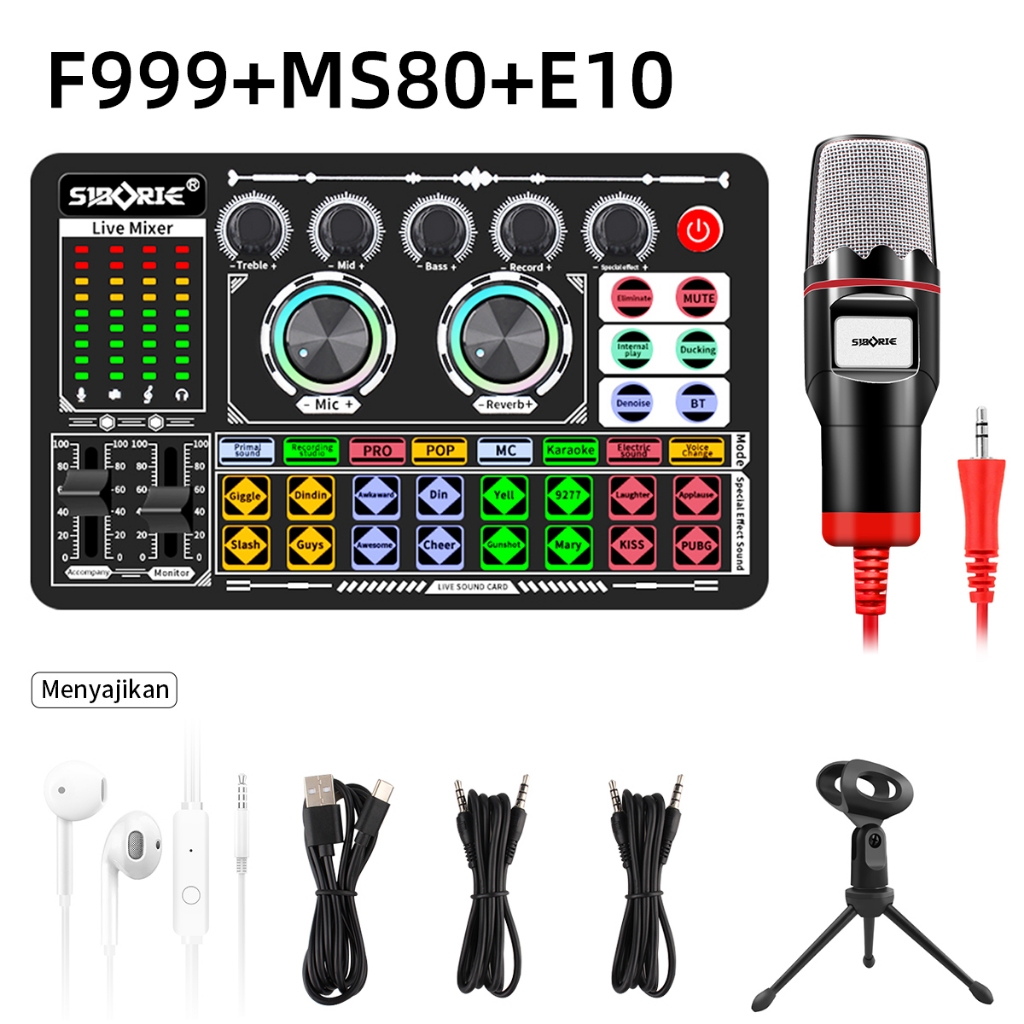 Jual Siborie Soundcard F999 Audio USB External Sound Card mic Mixer ...