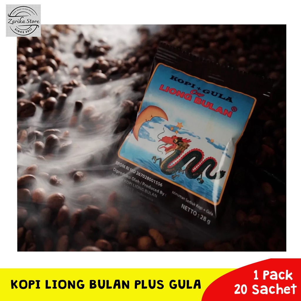 Jual Kopi Liong Bulan 1 Pack @Isi 20 Sachet /Kopi + Gula | Shopee Indonesia