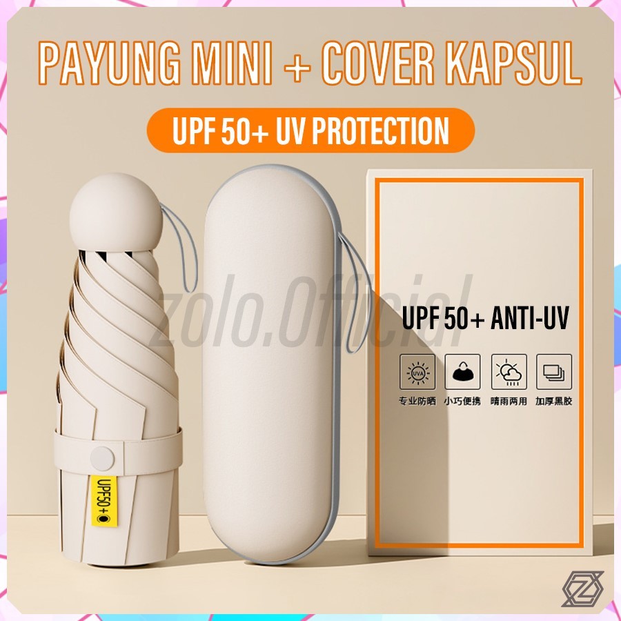Jual [zolo] Payung Kapsul Mini Anti UV / Payung Lipat Tas Capsule UPF 50+ | Shopee Indonesia