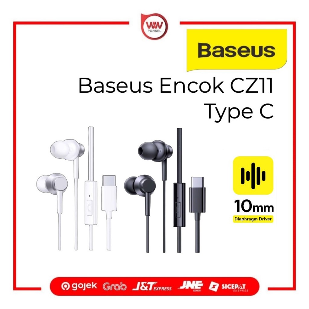 Jual Baseus Headset Encok CZ11 Wired Earphones 1.2M USB Type C | Shopee ...