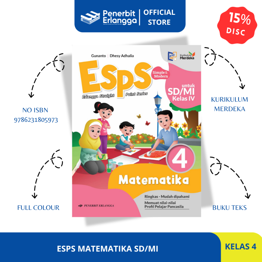 Jual [Erlangga Official] Esps Matematika Sd/Mi Kelas 4 - Kurikulum Merdeka | Shopee Indonesia