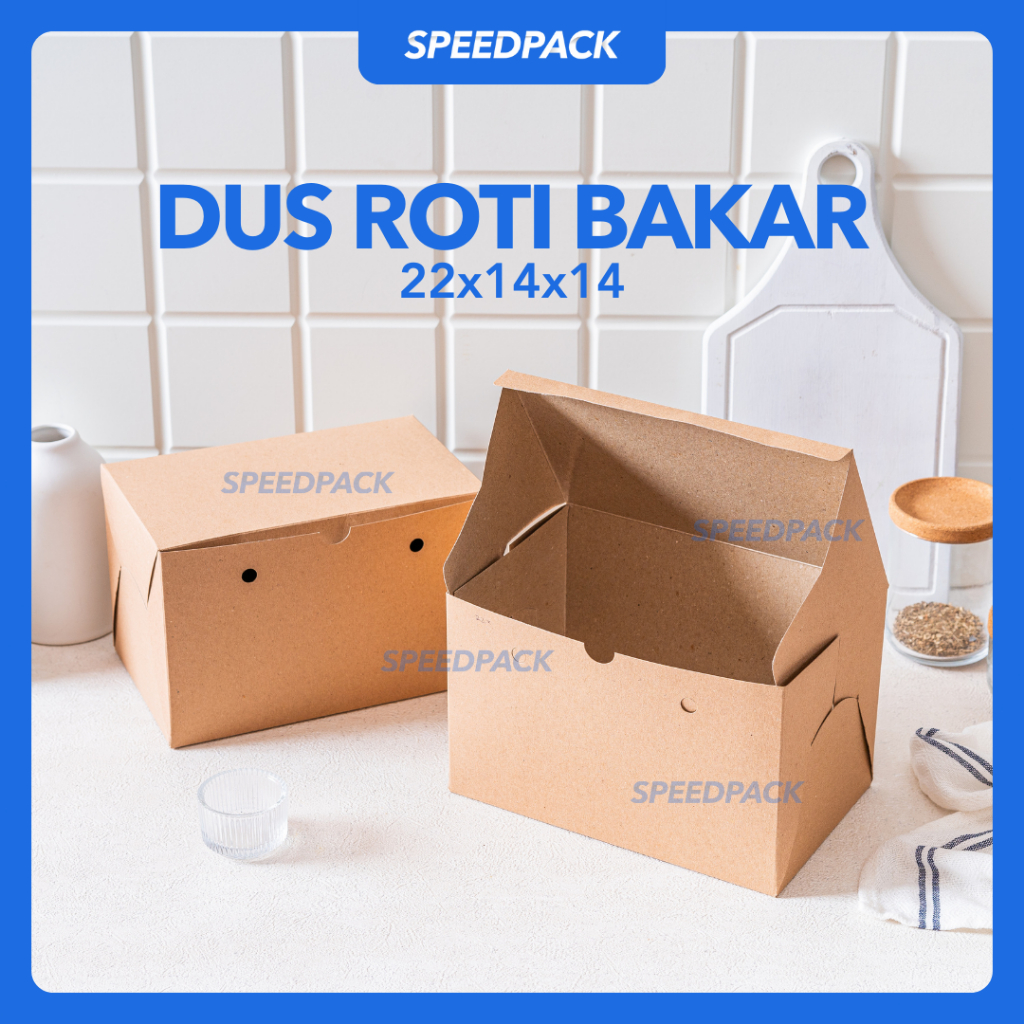 Jual DUS KRAFT ROTI BAKAR 22X14X14 LAMINASI BOX KARDUS KOTAK KUE DONAT ...