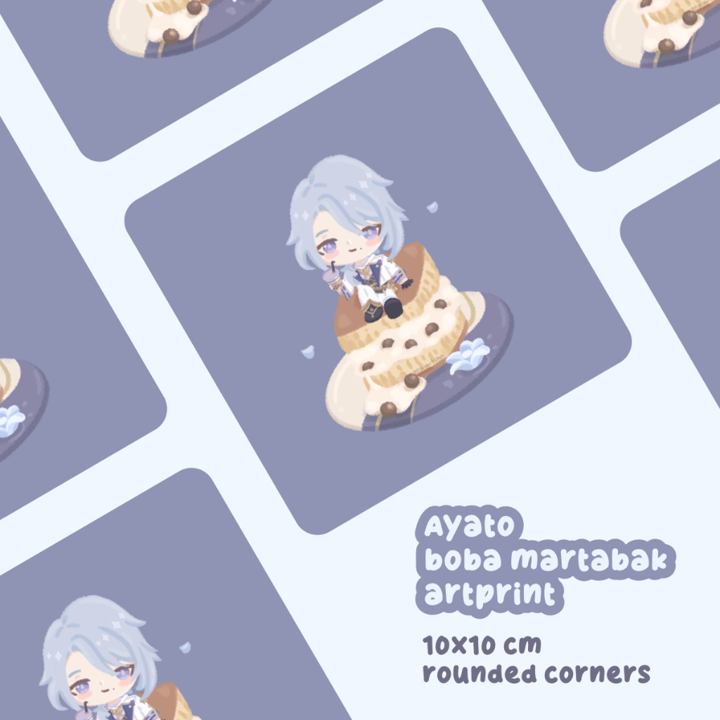 Jual Artprint Genshin Impact Ayato Martabak Boba by maowtcha | Shopee ...