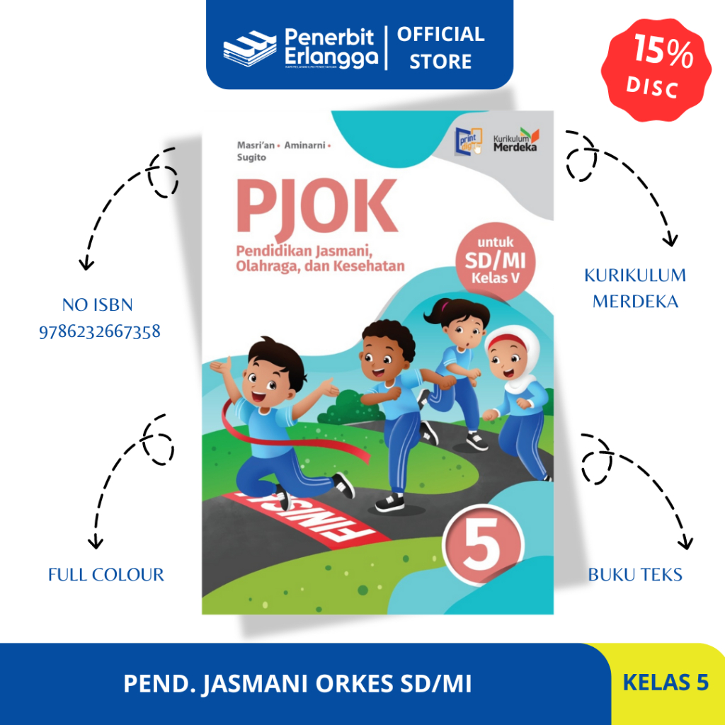 Jual [Erlangga Official] Pendidikan Jasmani Orkes (Pjok) Sd/Mi Kelas 5 ...