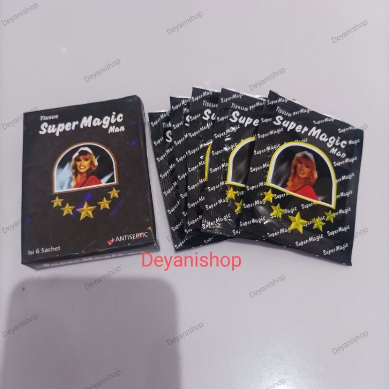 Jual Tisu magic Tissue Super Magic Man 1 box ( 6 Sachet ) | Shopee ...