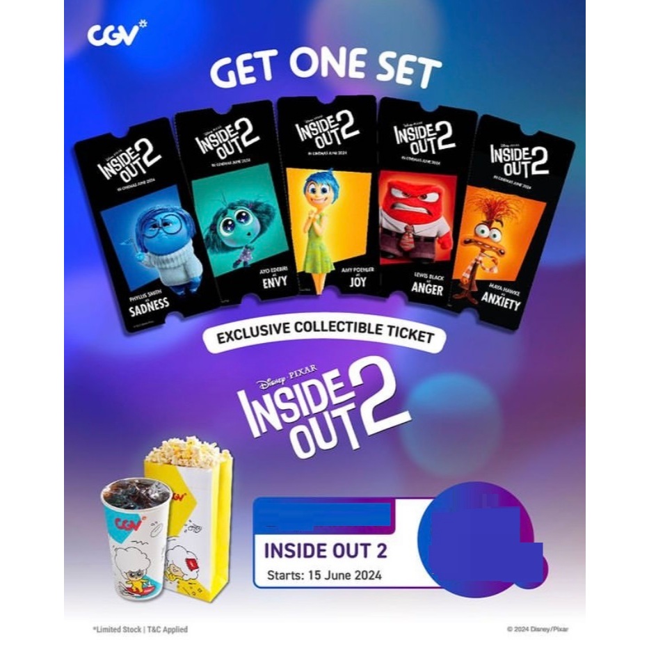 Jual Inside Out 2 x CGV Official Collectible Ticket Set | Shopee Indonesia
