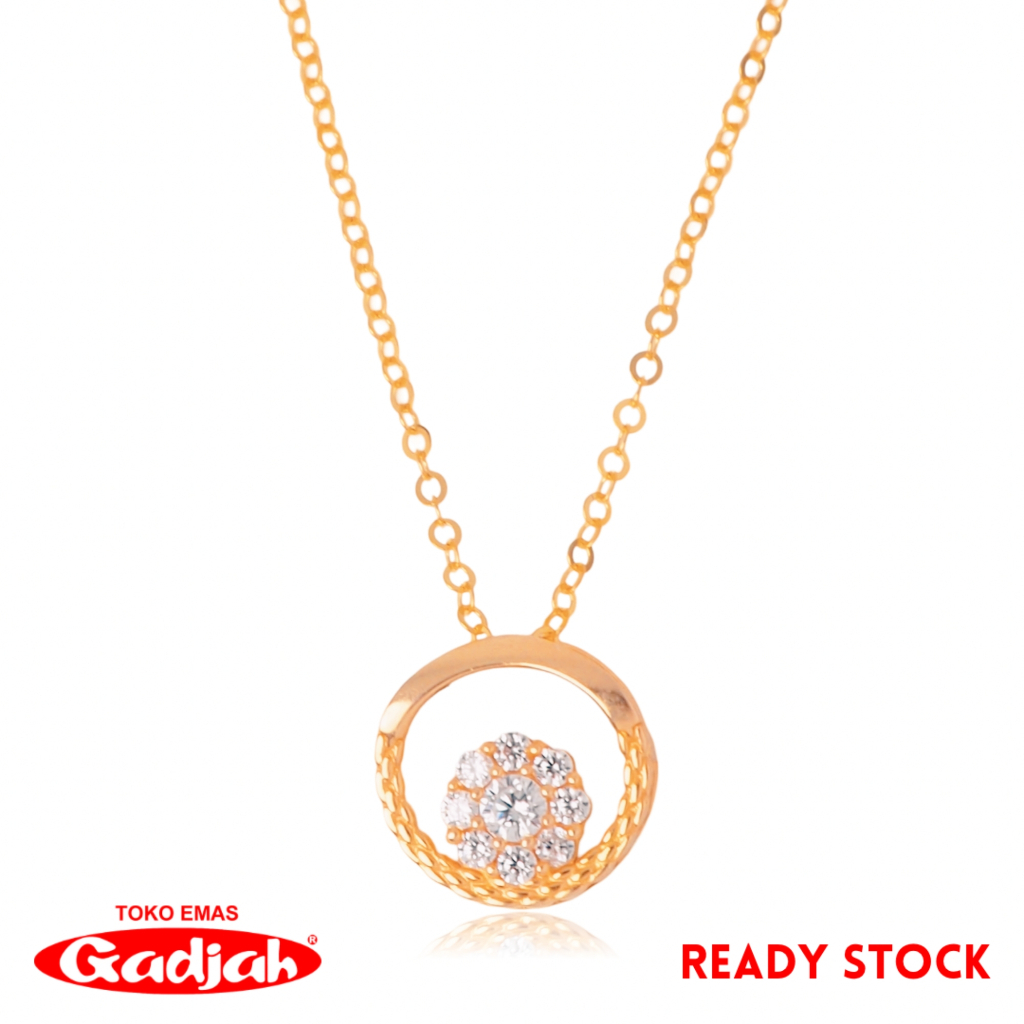 Jual Kalung Emas New Fancy Liontin Bulat Mata Tabur Cukitan Bawah ...