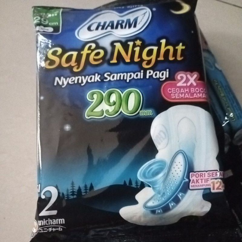 Jual Charm Pembalut Safe Night 29Cm 2Pads Renceng (2Pads x 10 Bungkus ...