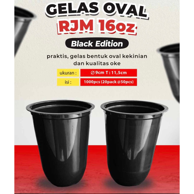 Jual Gelas Plastik Oval Hitam 16 Oz/Gelas Plastik/Gelas Es | Shopee ...