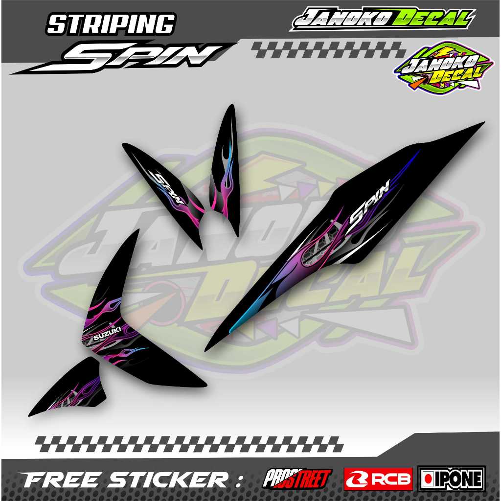 Jual STRIPING VARIASI MOTOR SUZUKI SPIN DESAIN API / STICKER LIST MOTOR ...