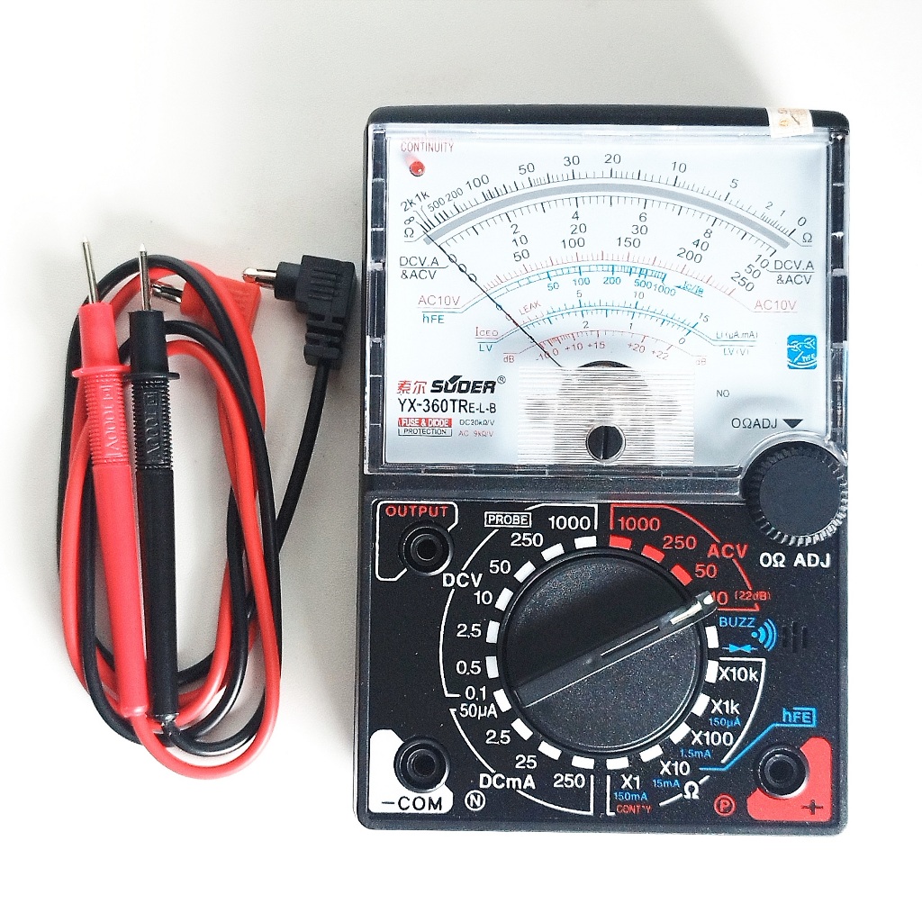 Jual Multimeter Analog YX-360TRE-L-B Suoer Tester 360 Buzzer | Shopee ...