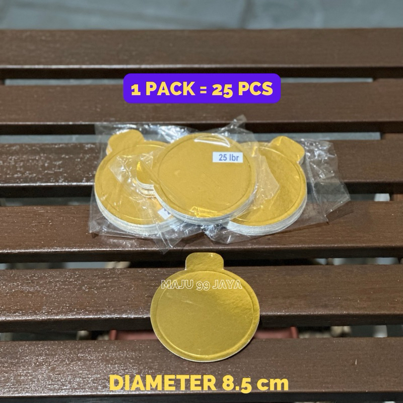 Jual (25 PCS) {EMAS} Alas Kue Cake / Paper Slice Warna Emas Tebal ...