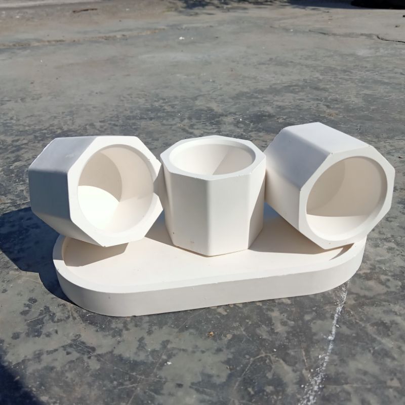 Jual Pot Mini Gypsum / Tempat lilin Oktagonal / Pot Kaktus Mini/Free Bubble Wrap | Shopee Indonesia