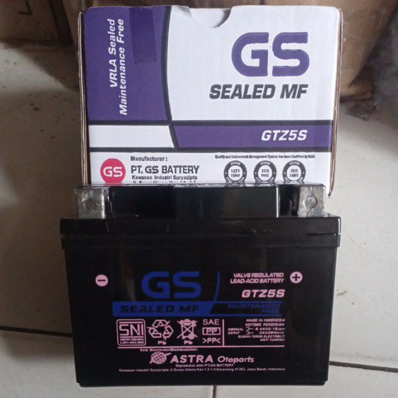 Jual AKI GS ASTRA GTZ5 Aki Motor Honda Beat Vario 110 Scoopy Supra X 125 Revo Spacy Blade New ...