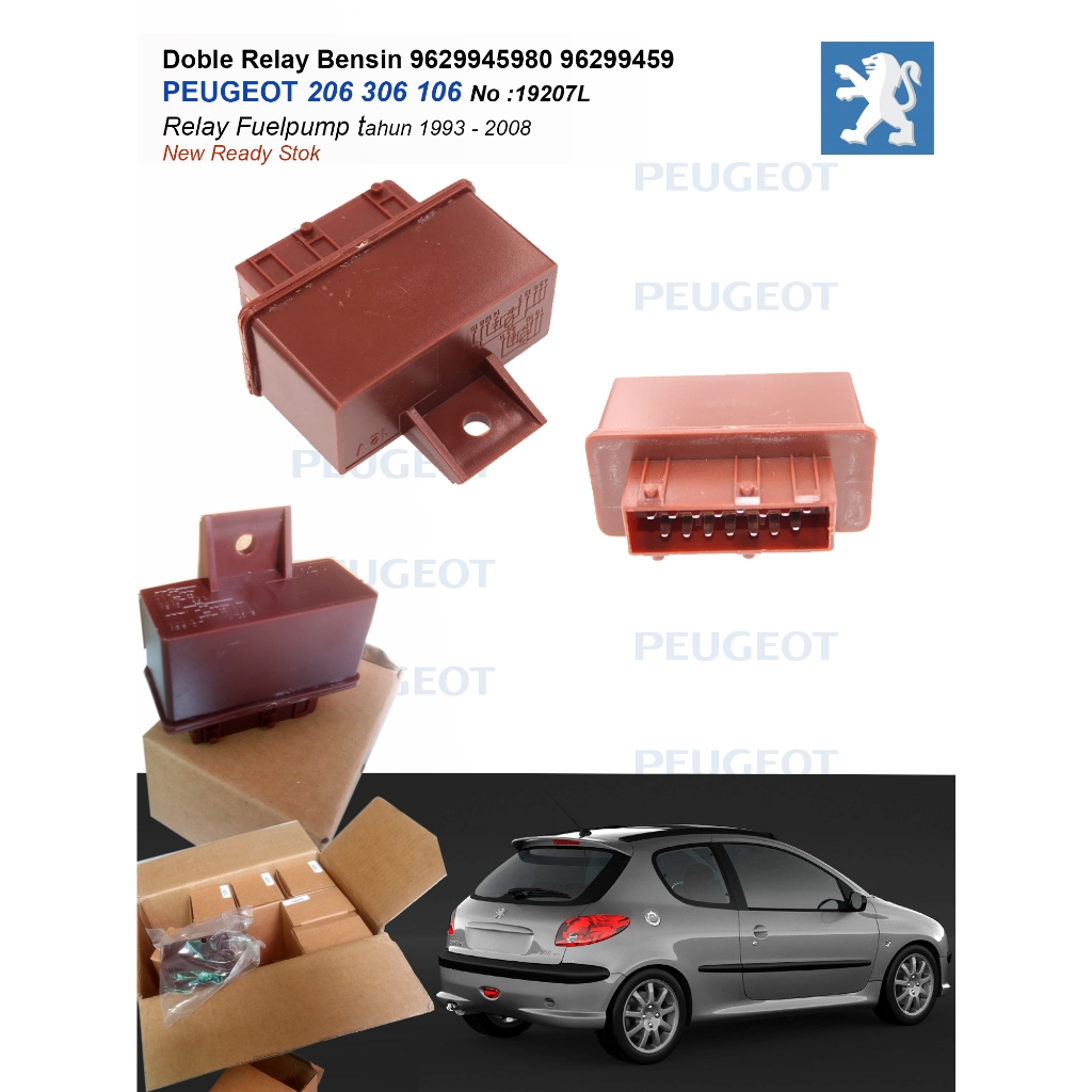 Jual Relay Bensin Doble PEUGEOT 206 306 106 406 No :19207L Relay ...