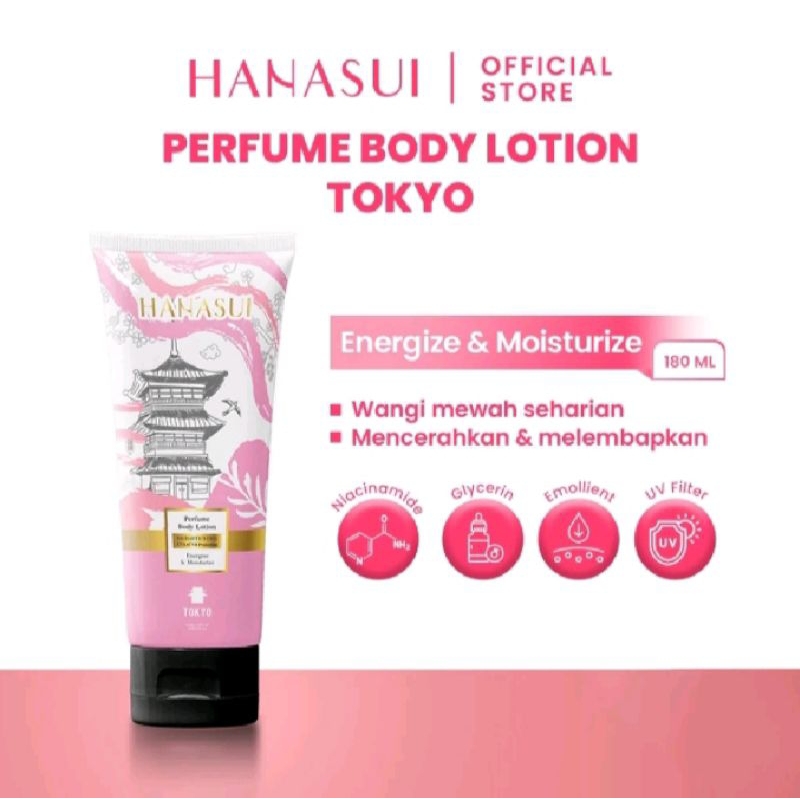 Jual HANASUI Body Lotion Perfume Tokyo 180ml | Shopee Indonesia