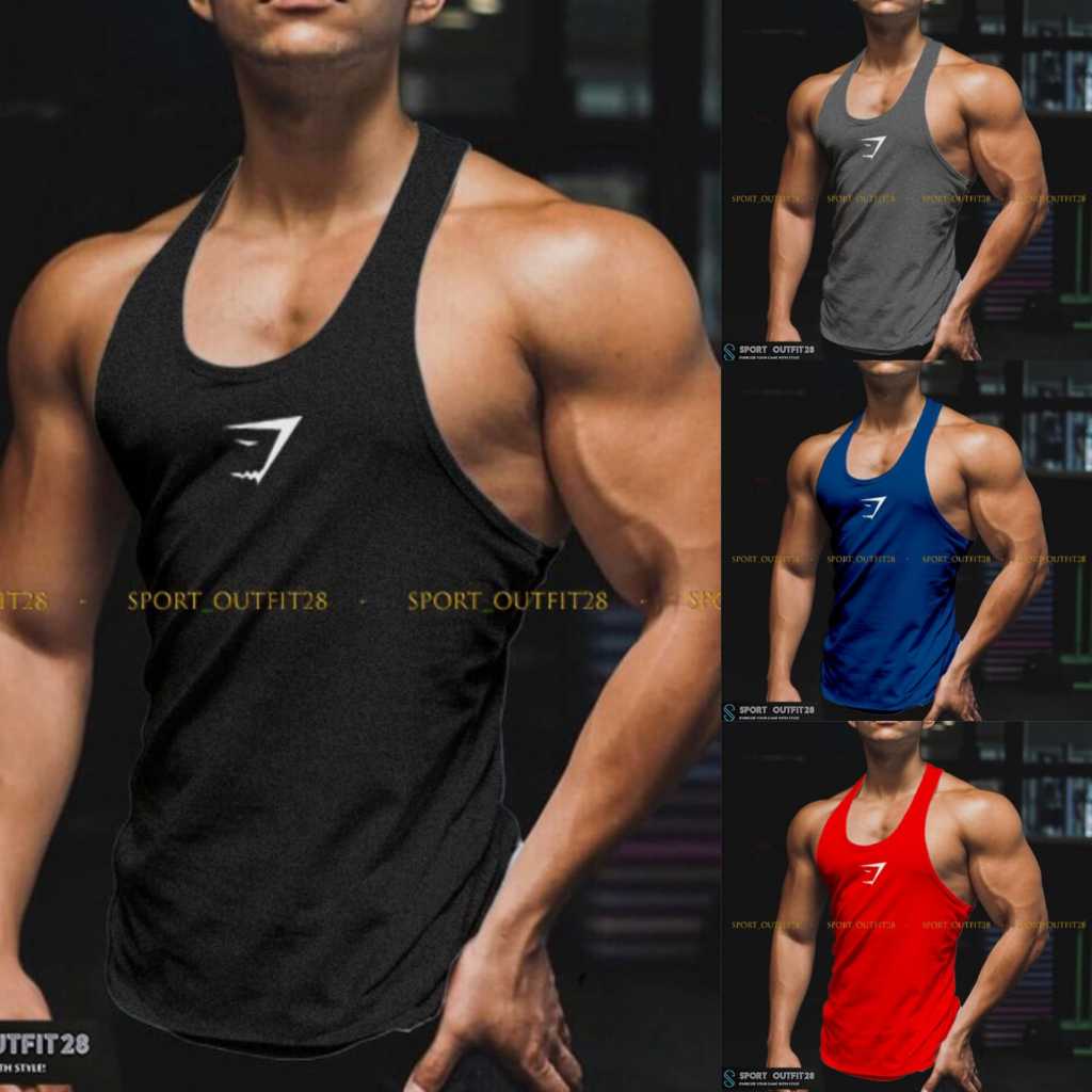 Jual Singlet Stringer Bodybuilding Tank Top's Pria Sport Fitness Gym ...