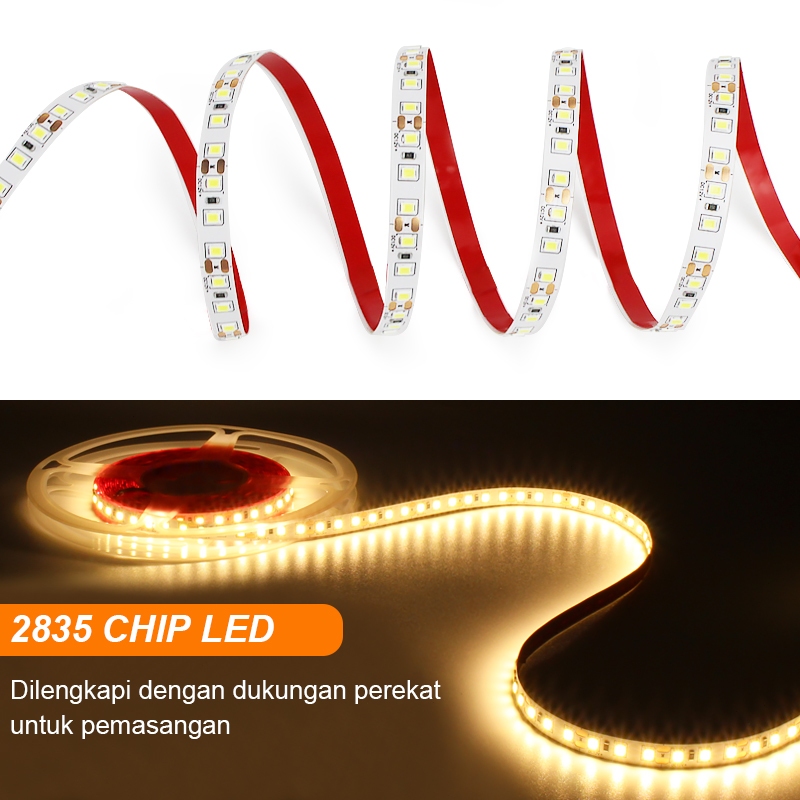 Jual Lampu LED STRIP 120 LED 2835 Indoor IP 33 SMD12V PUTIH/WARMWHITE ...