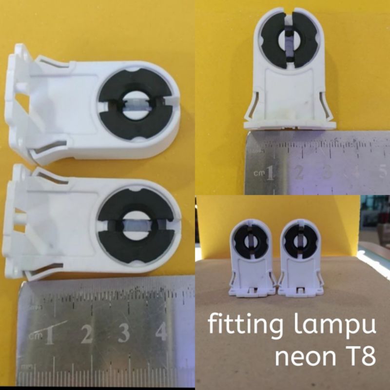 Jual fitting lampu neon TL T8 per set isi 2 pcs | Shopee Indonesia