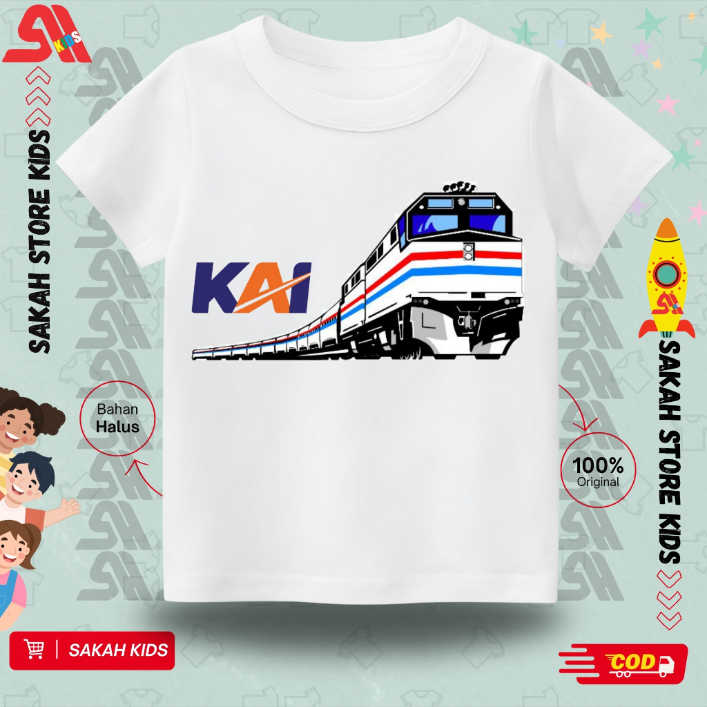 Jual SAKAH Kaos Anak Custom Nama KERETA API KAI 6 Bahan Katun Combed 30S | Shopee Indonesia