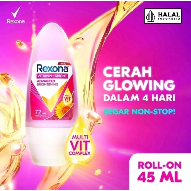Jual Rexona Women Deodorant Roll On Antiperspirant Advanced Brightening 45ML | Shopee Indonesia