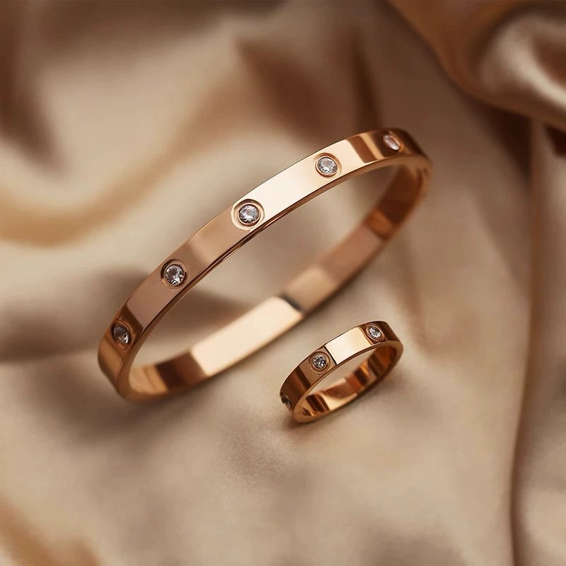 Jual set titanium gelang dan cincin model ctr terbaru anti luntur ...