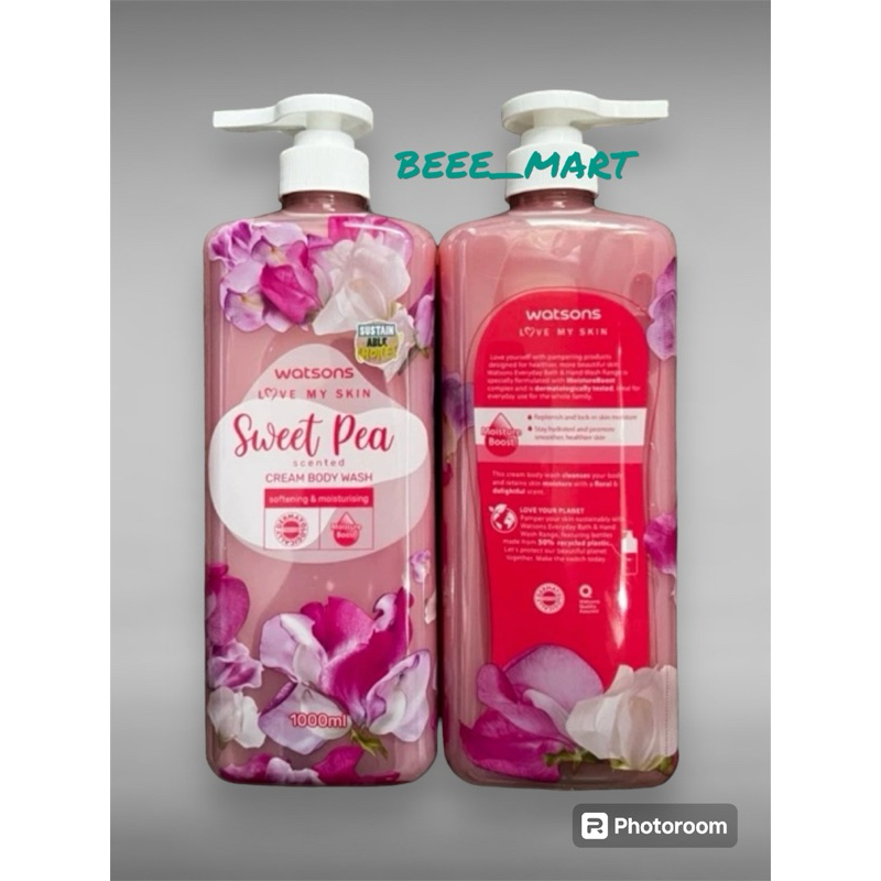 Jual Watsons Body Wash Sweat Pea 1000 ml/ Sabun mandi Watsons | Shopee ...