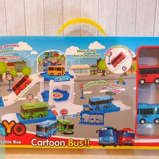 Jual Mainan Anak Mobil Bus Tayo Parking Lot TAYO Little Bus Parkir ...