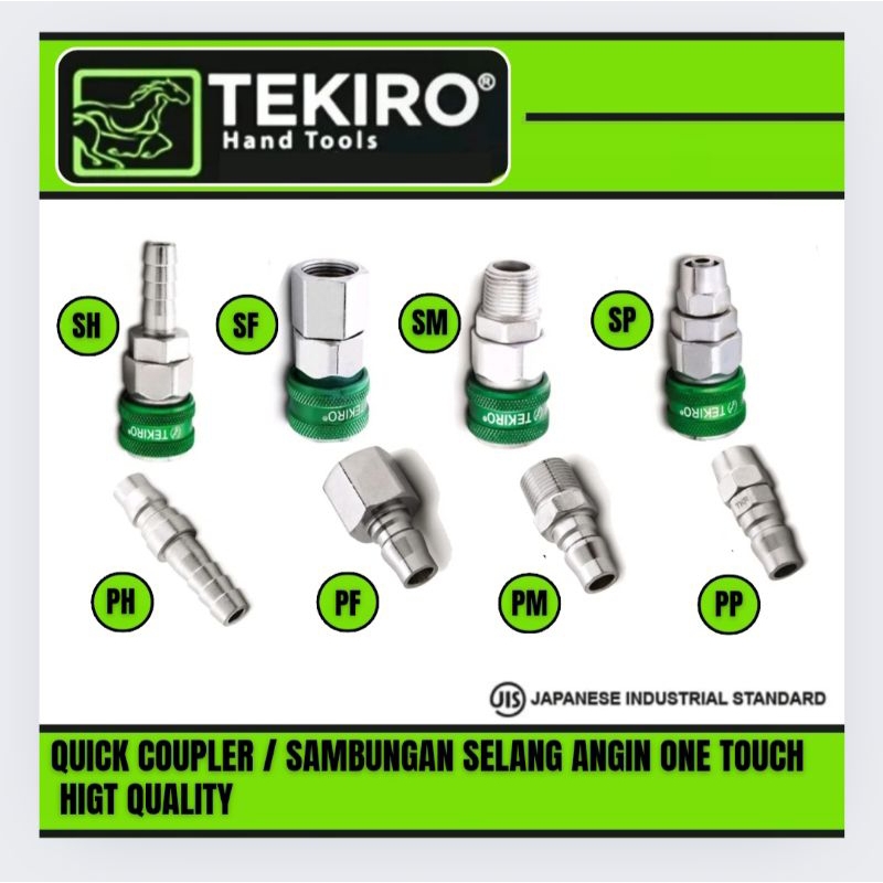 Jual TEKIRO Quick Coupler Nepel Sambungan Selang Angin Kompresor One Touch ORIGINAL | Shopee ...