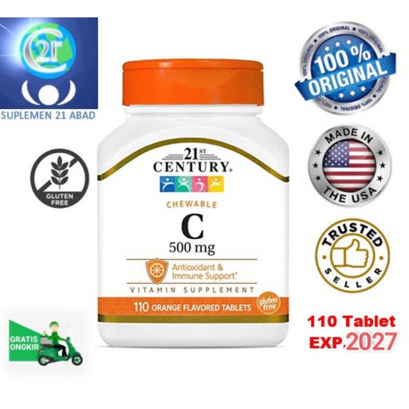 Jual 21st Century Brand Vitamin C 500mg 110 tablet | Shopee Indonesia