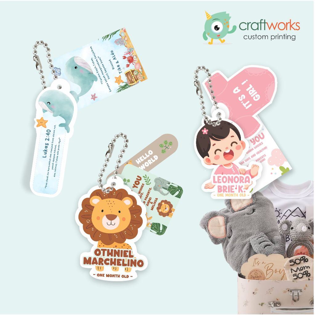 Jual HANGTAG BABY ONE MONTH CUSTOM SUSUN 2 IN 1 / 3 IN 1 - TAG BAYI 1 ...