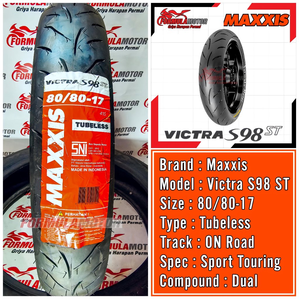 Jual 80/80-17 Maxxis Victra S98 ST Ring 17 Tubeless - Ban Motor Bebek ...