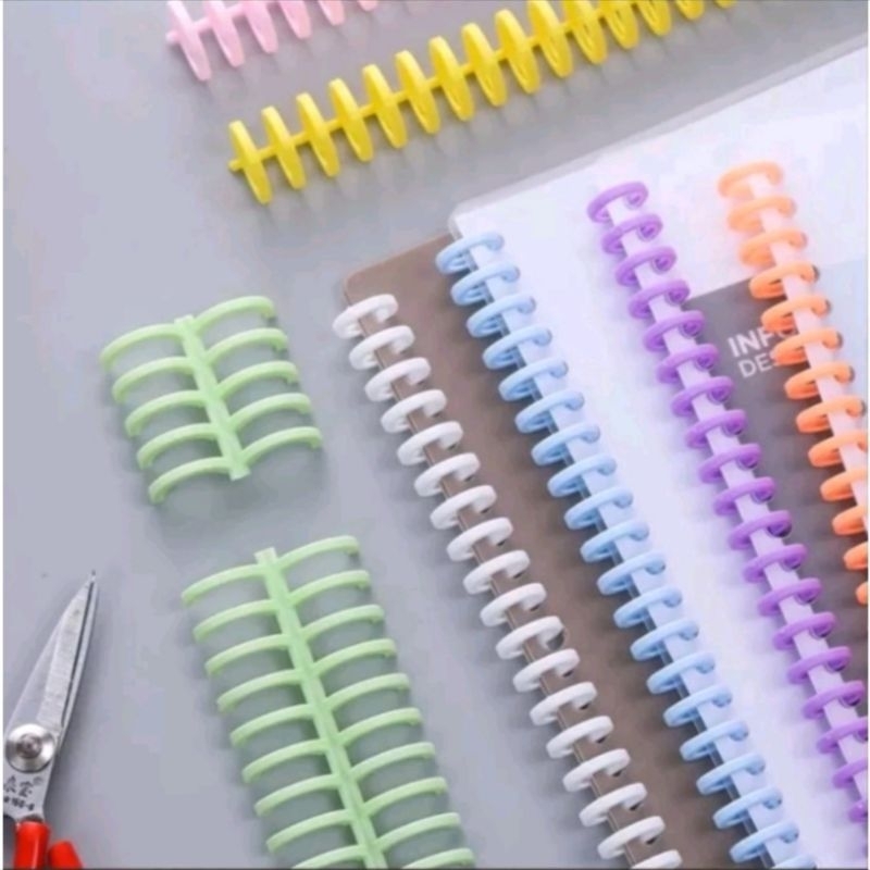 Jual Binder Plastik/ Plastic Binder Binding Strip / Spiral Ring Pastel ...