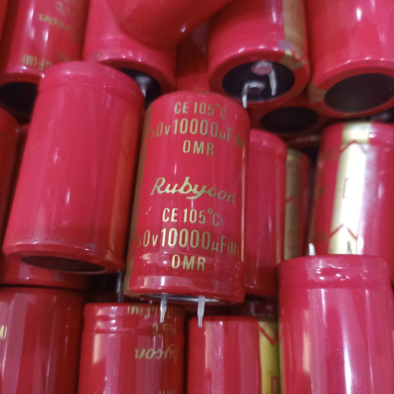 Jual OMR ELCO 10000UF 50V RUBYCON OMR MERAH ELKO RUBICON RED ORIGINAL ...