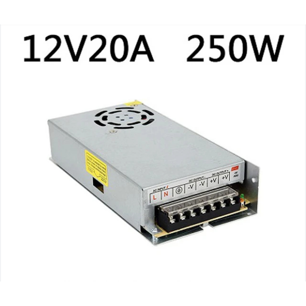 Jual Power Supply Adaptor Trafo Switching PSU Jaring CCTV LED 250W 20A 12V 20 Ampere 20 A Kipas ...