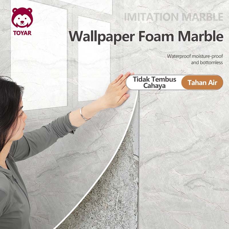 Jual Wallpaper Foam Marble Roll 1.2 x 2.8 Meter Tebal 2mm Vinyl Marbel ...